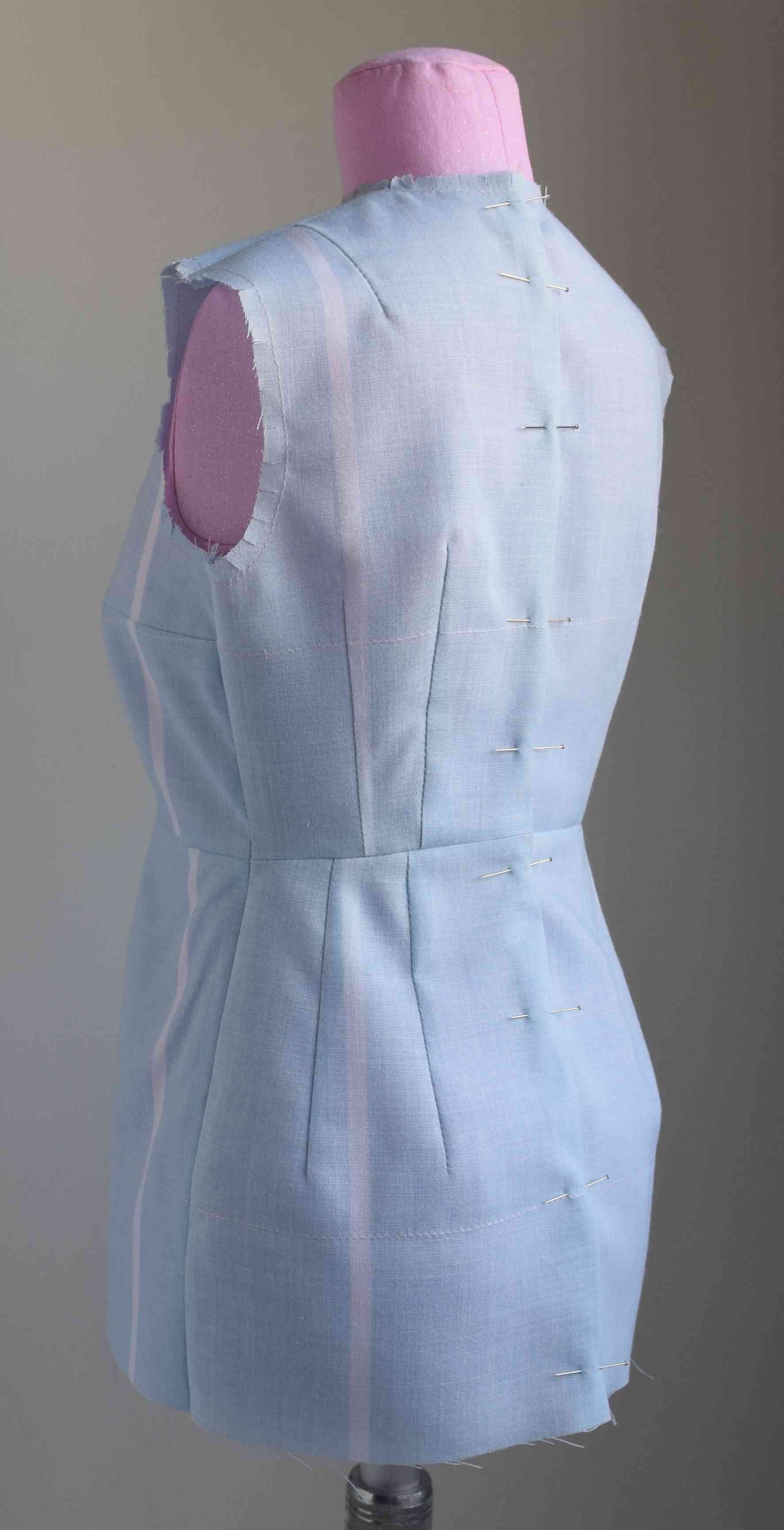 Half scale fitting shell side back | Grow Your Own Clothes